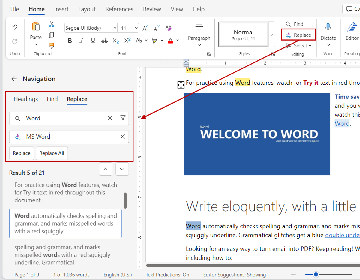 How to Find and Replace in Word