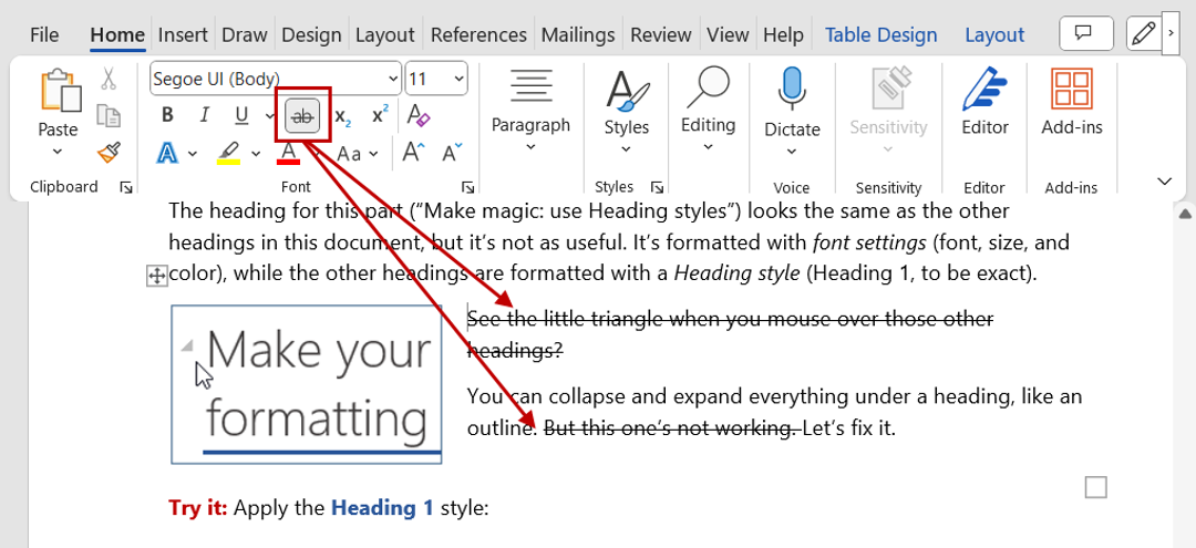 How To Strikethrough Text In Word