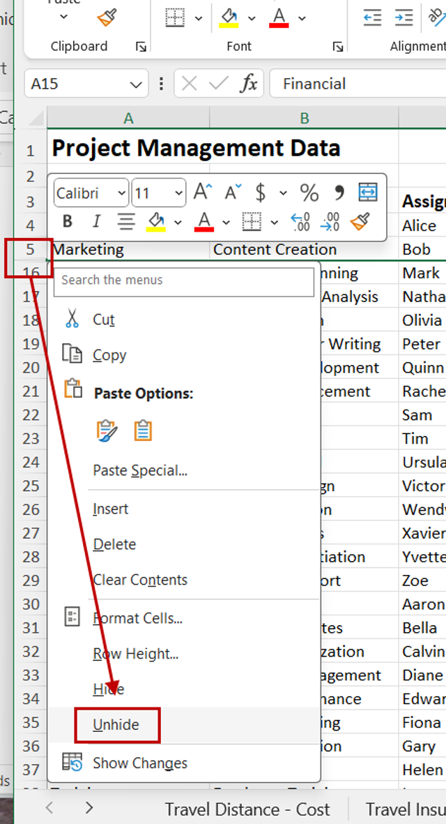 How to Unhide All Rows in Excel
