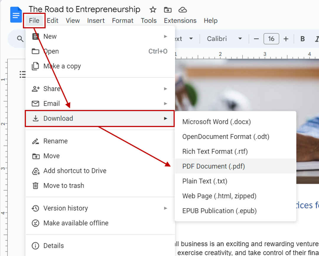 How to Save Google Doc as PDF