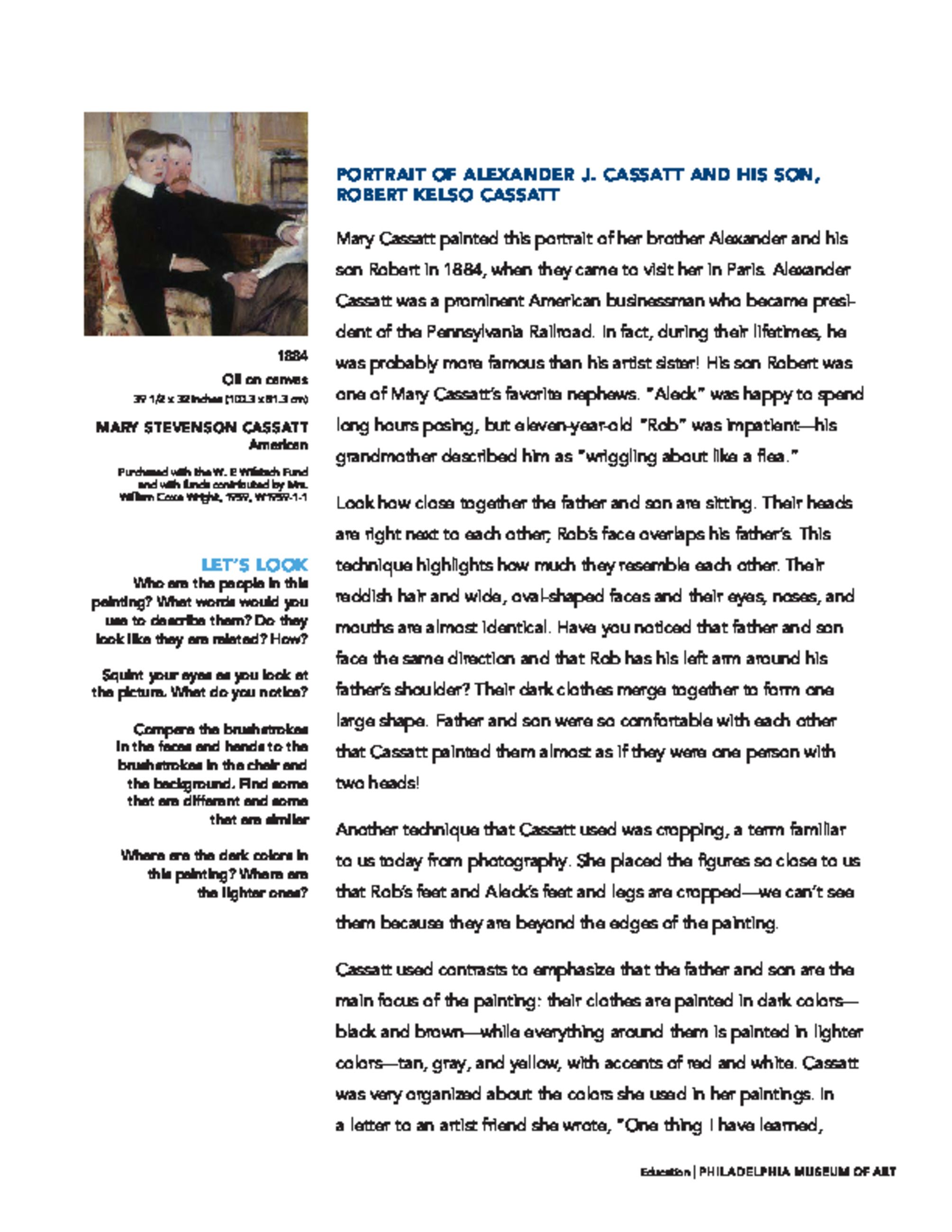 Portrait of Alexander J. Cassatt and His Son Robert Kelso Cassatt