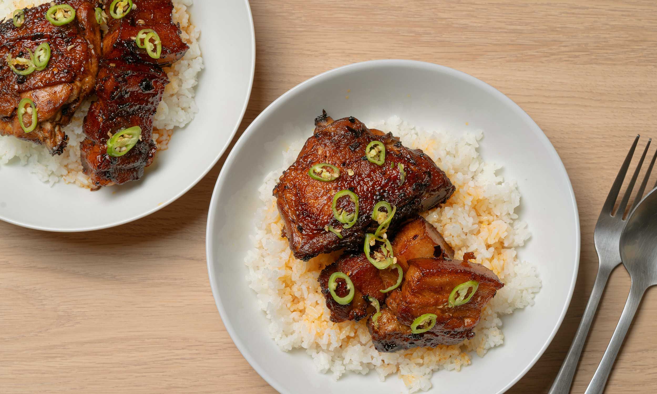 Spicy Adobong Manok at Baboy (Chicken & Pork Adobo) Recipe | Pepper.ph