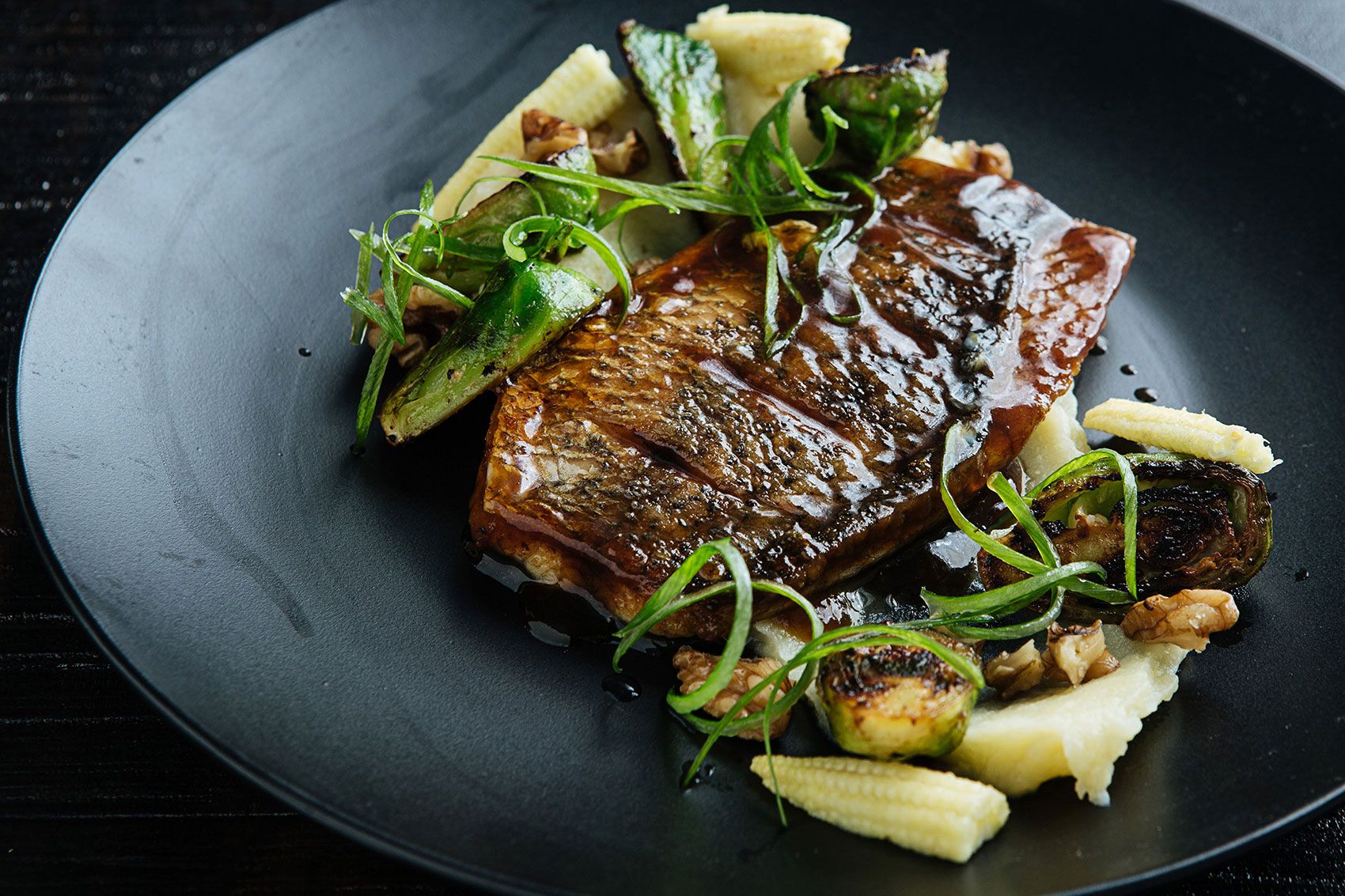 Pan-Roasted Apahap with Browned Butter and Teriyaki Glaze Recipe ...