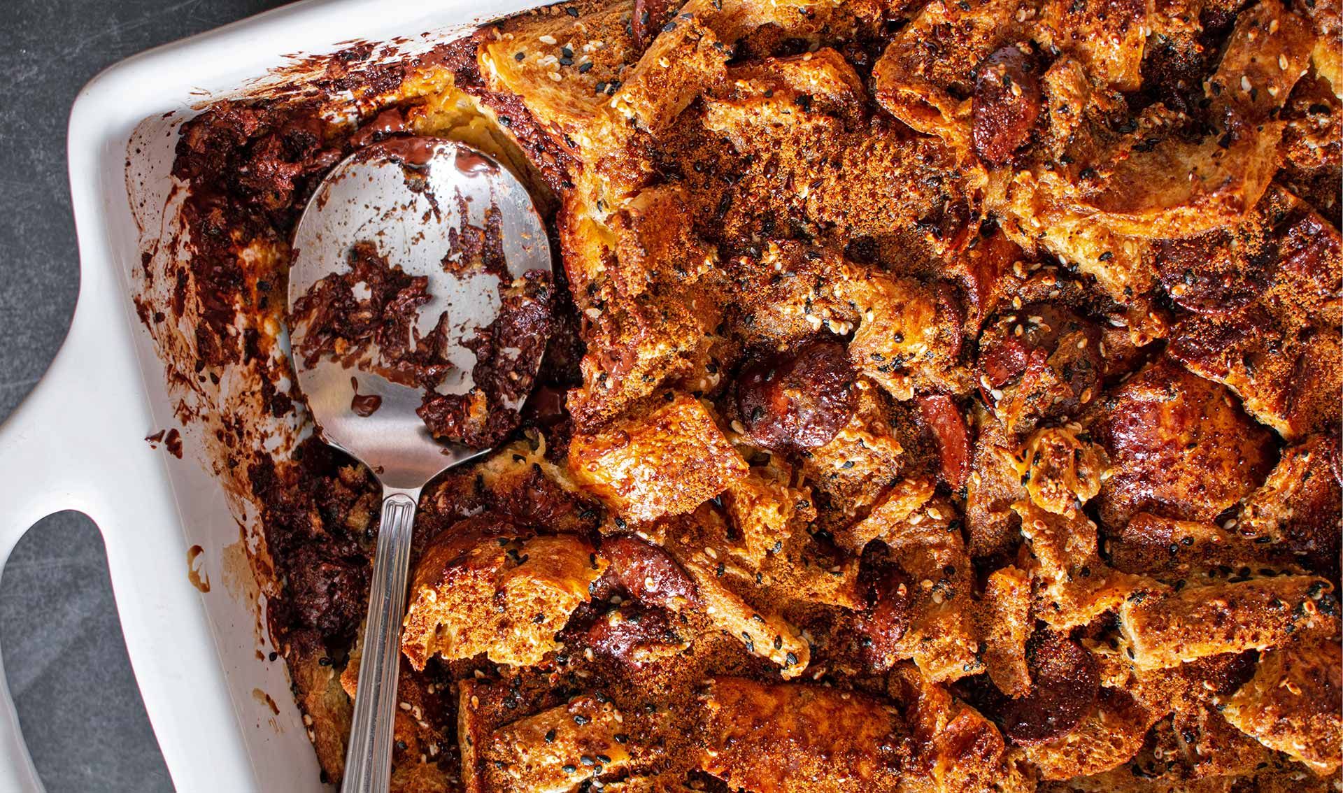 Dark Chocolate Sesame Bread Pudding Recipe | Pepper.ph