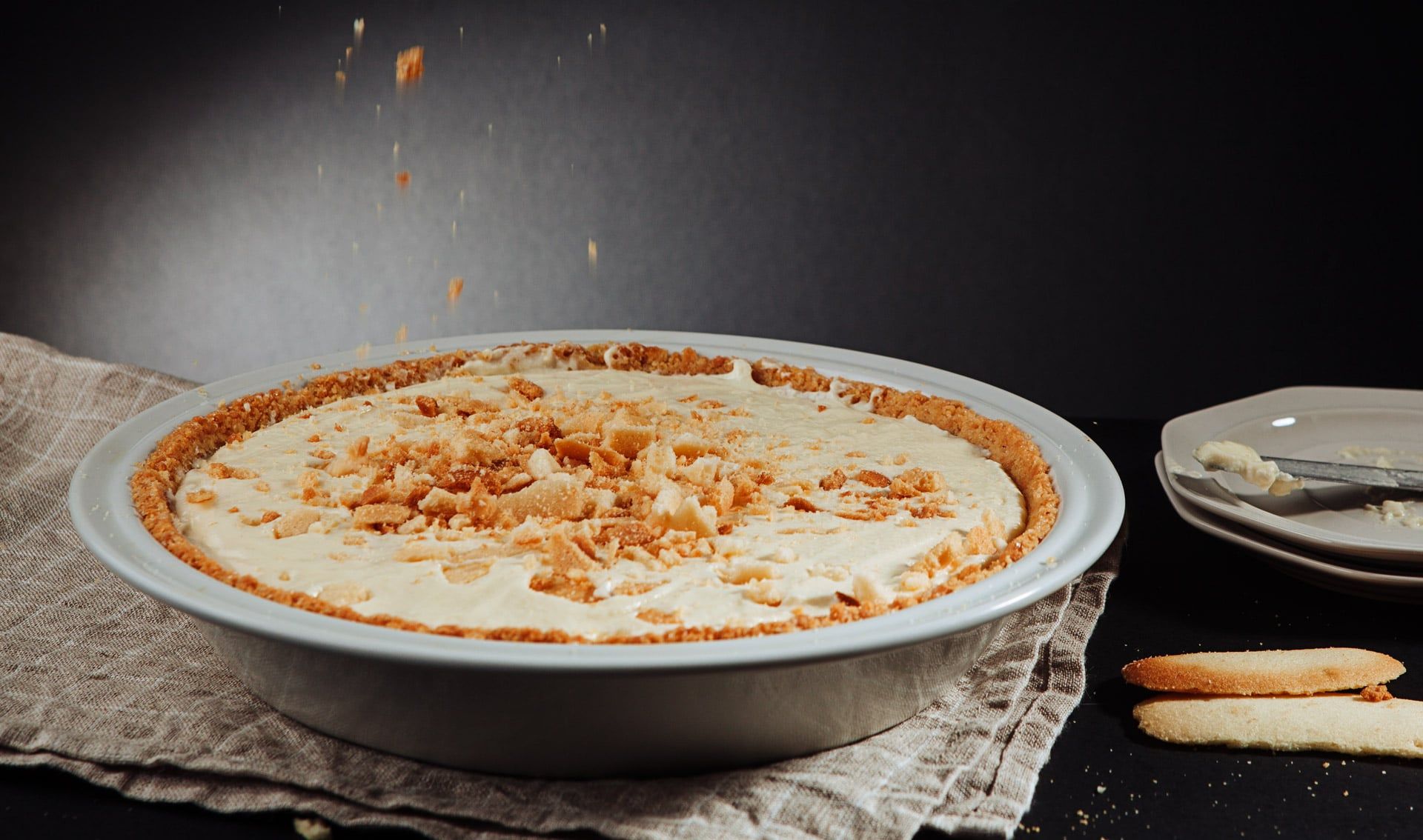 Leche Flan Pie with Lengua de Gato Crust Recipe | Pepper.ph