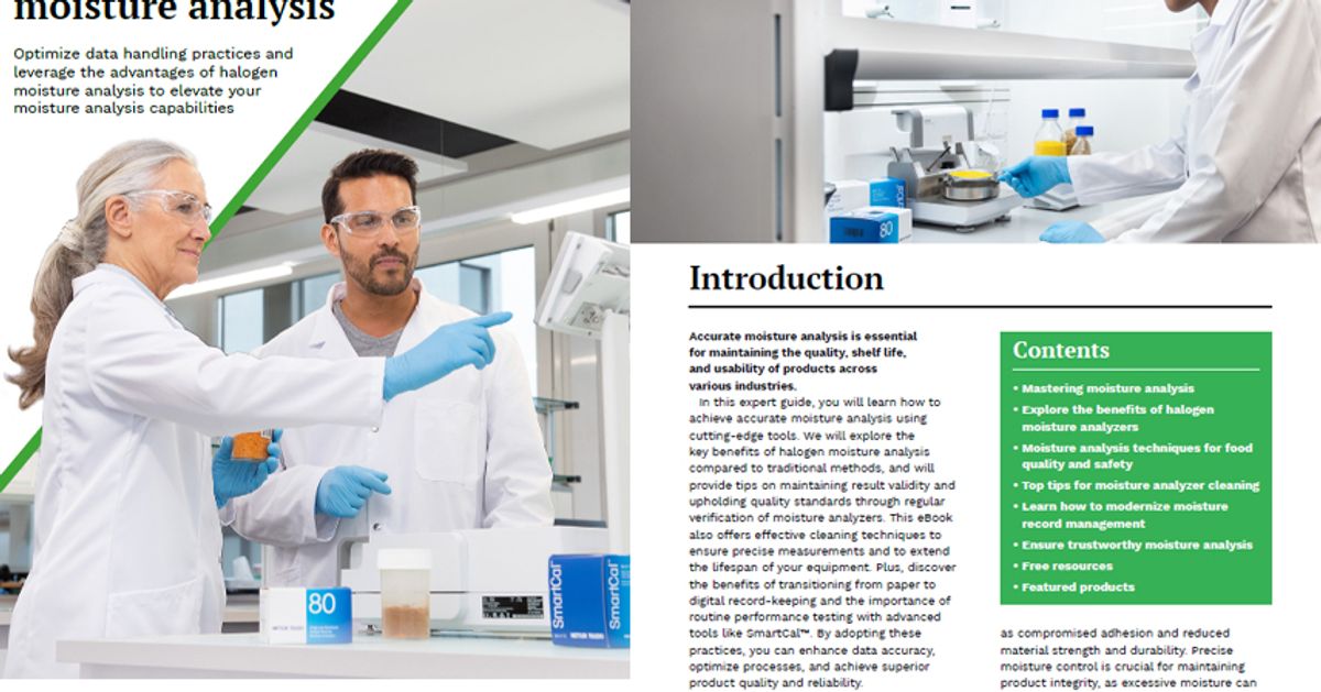 Master moisture analysis for food, pharma, and materials ...