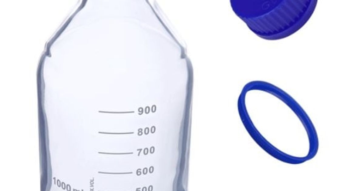 Safety Coated Glass Mobile Phase Reservoir Bottles