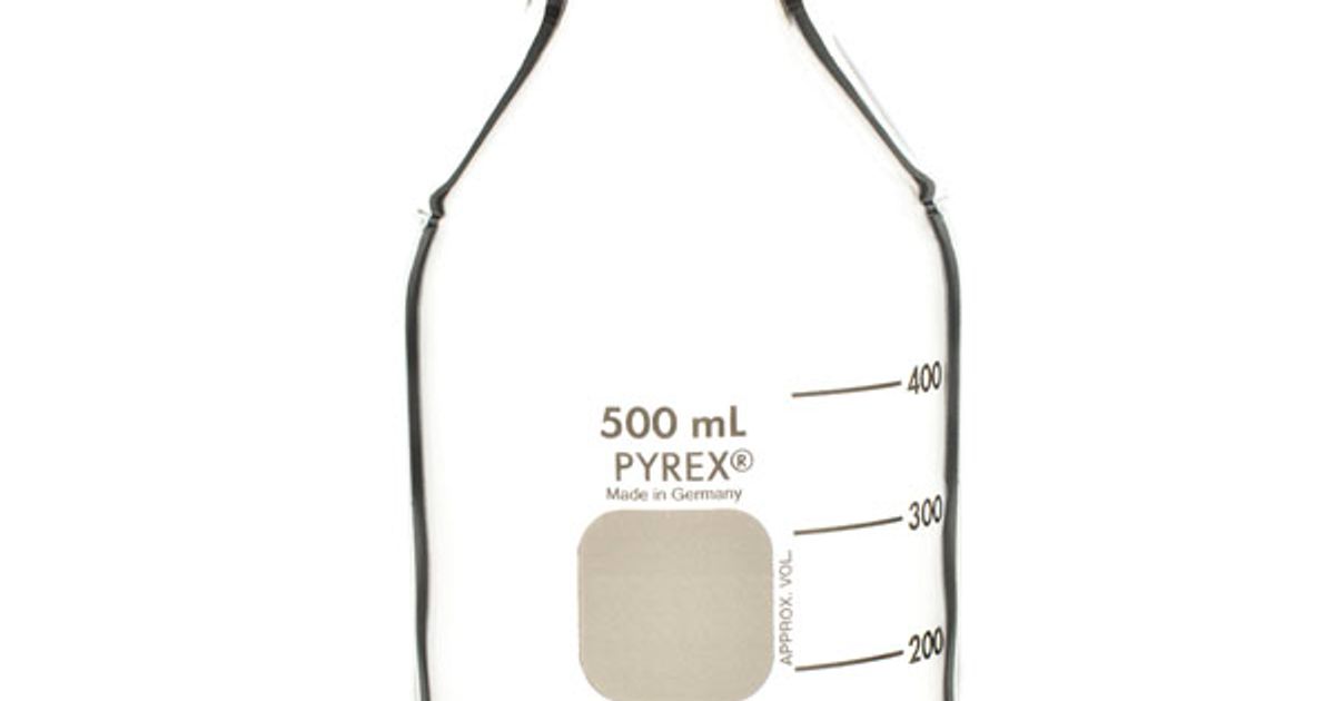 PYREX® 500 mL Round Media Storage Bottles, with GL45 Screw Cap
