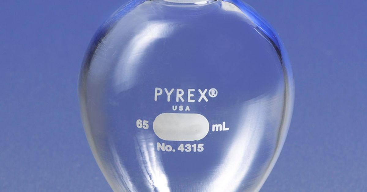 PYREX® 100 mL Pear-Shaped Boiling Flask, 14/20 Standard Taper Joint