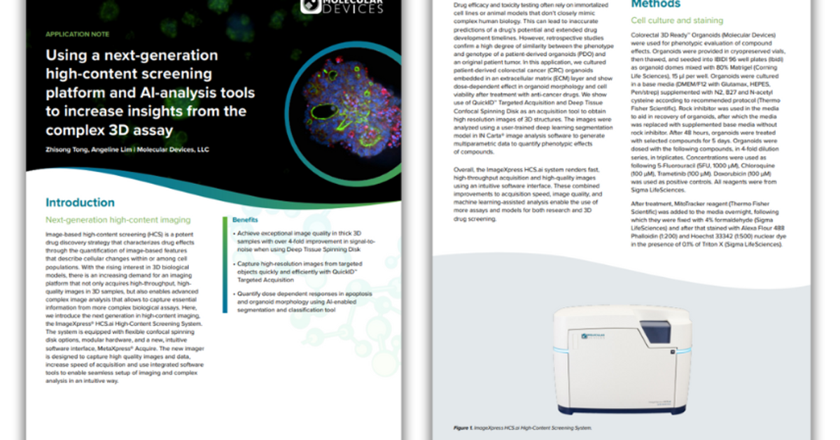 Using a next-generation high-content screening platform and AI-analysis ...