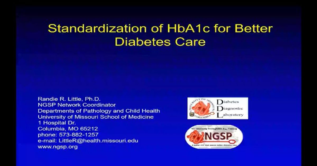 Standardization of HbA1c for better diabetes care