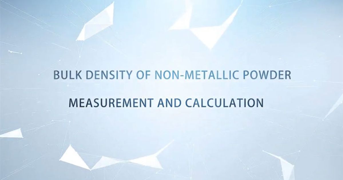 Bulk density testing of non-metallic powder materials with the PowderPro A1