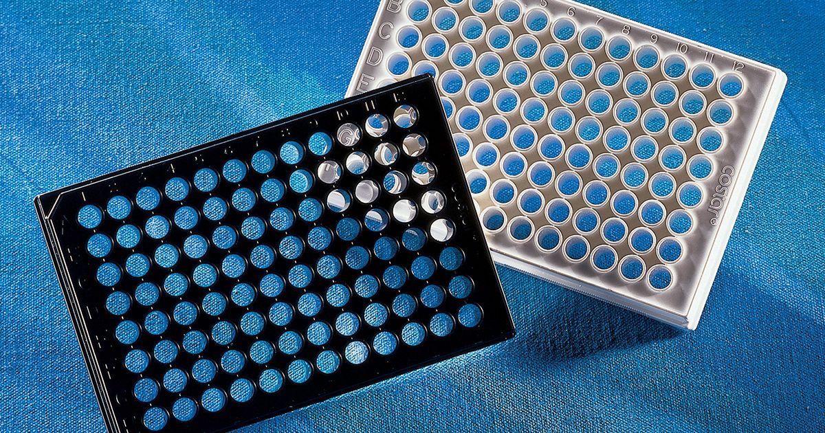 Corning® 96-well Flat Clear Bottom Black Polystyrene TC-treated ...