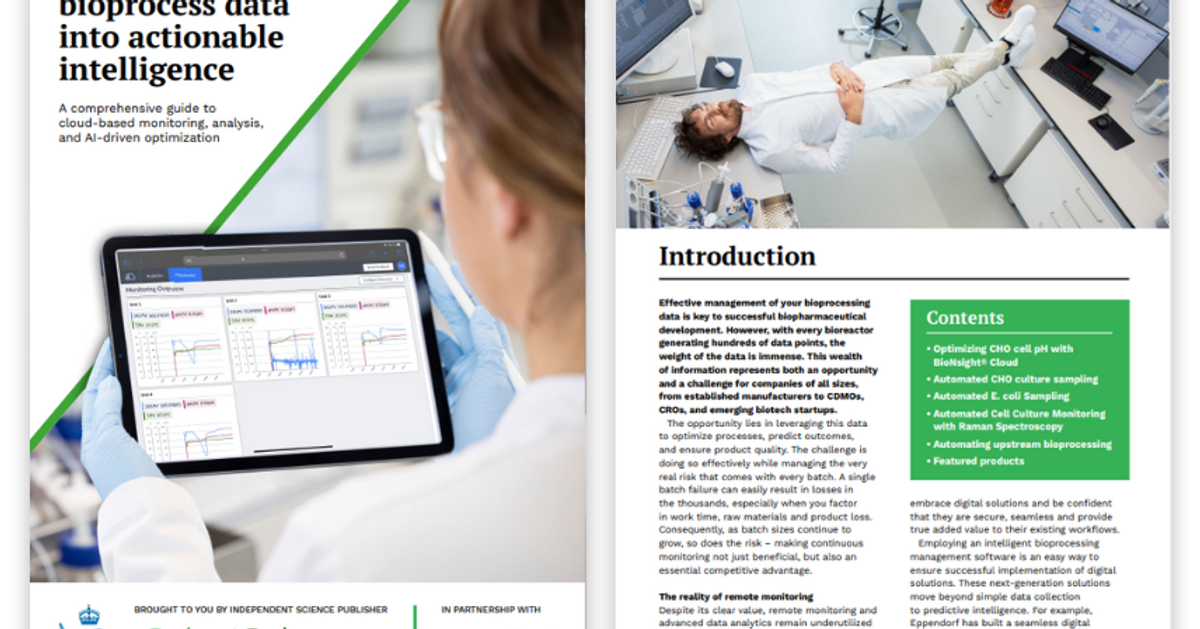 Transforming bioprocess data into actionable intelligence - A ...