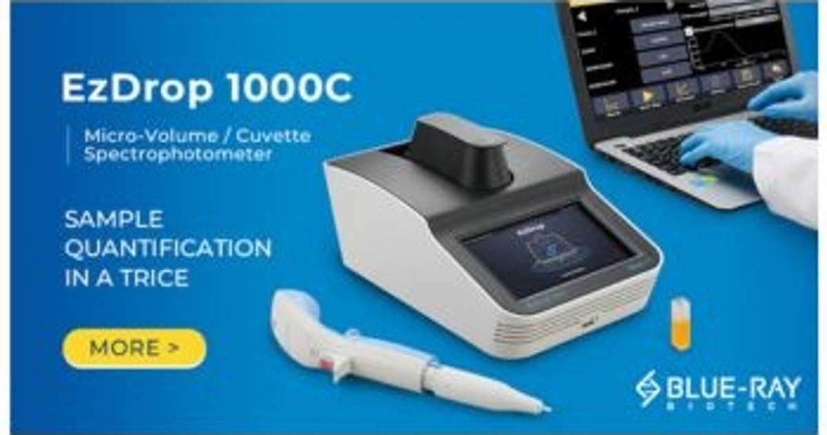 Blue-Ray Biotech enhances analytical precision with the EzDrop 1000C ...