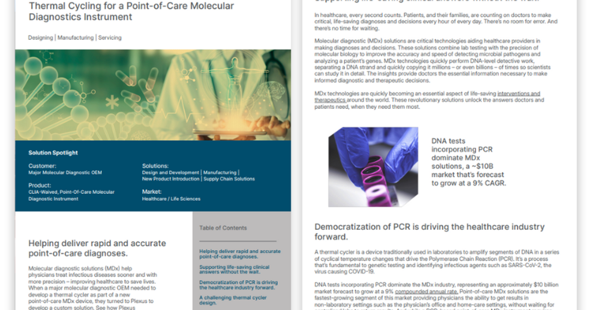 Thermal cycling for a point-of-care molecular diagnostics instrument