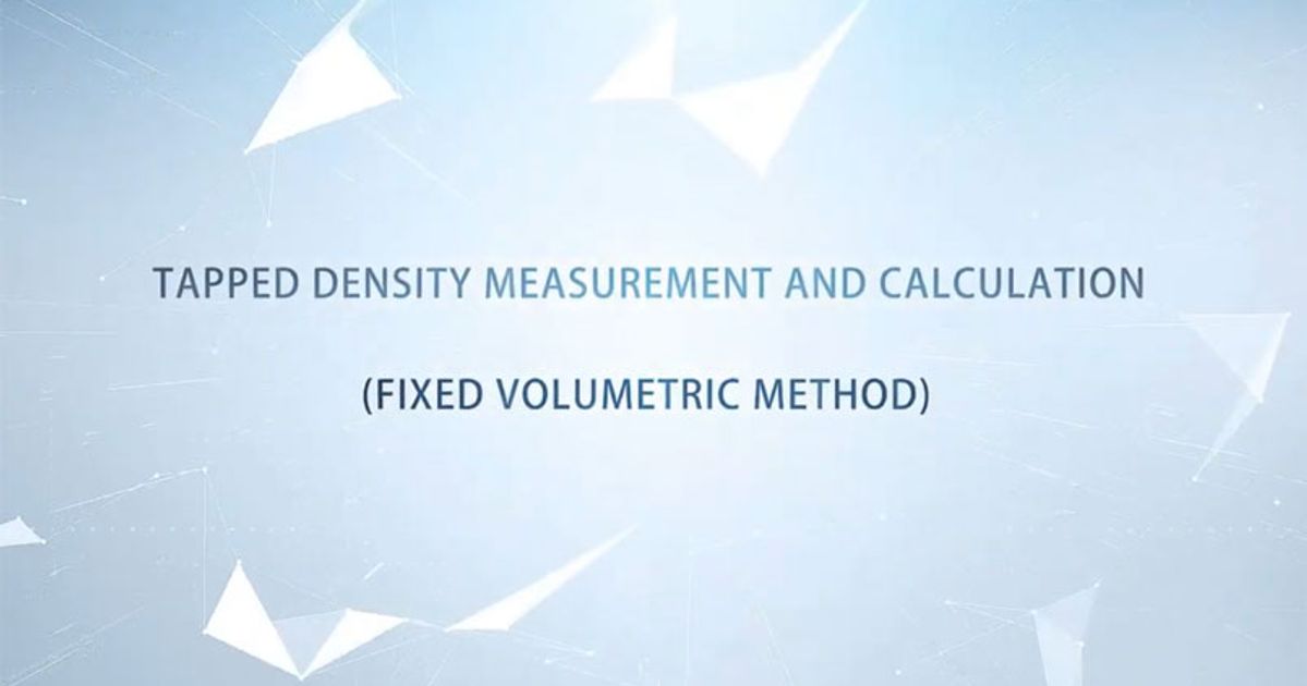 Tapped density and compressibility measurement of powder materials ...