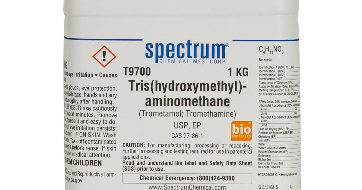 Tris(hydroxymethyl)aminomethane, USP, EP, BP, bioCERTIFIED reviews