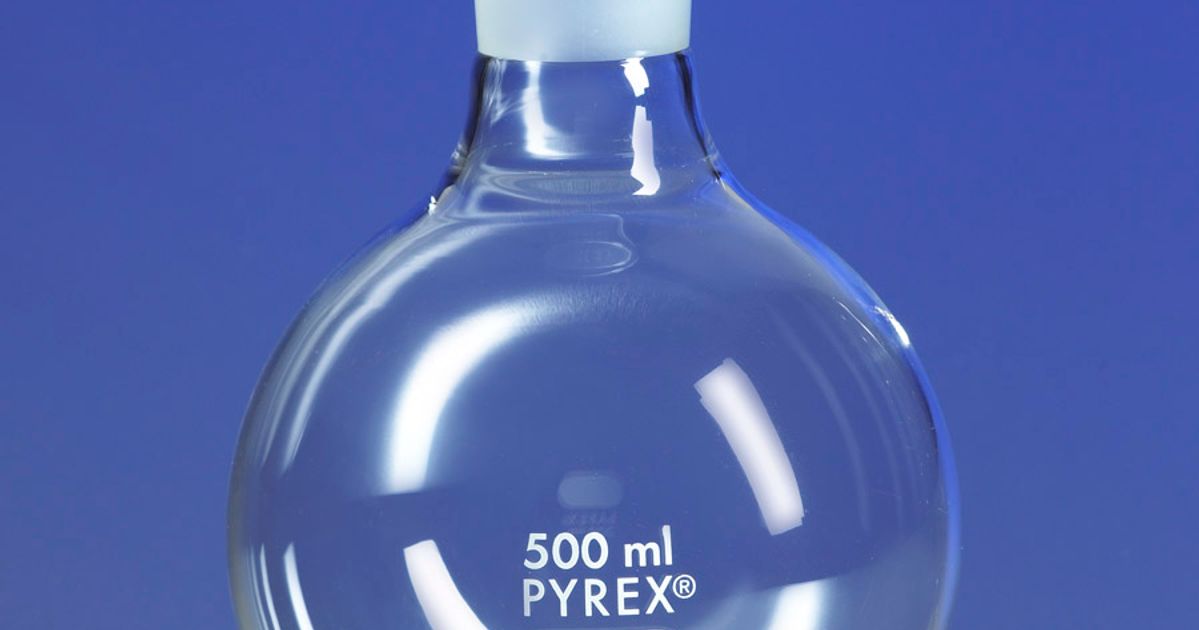 PYREX® 500 mL Short Neck Boiling Flask, Round Bottom, 29/42 Standard ...