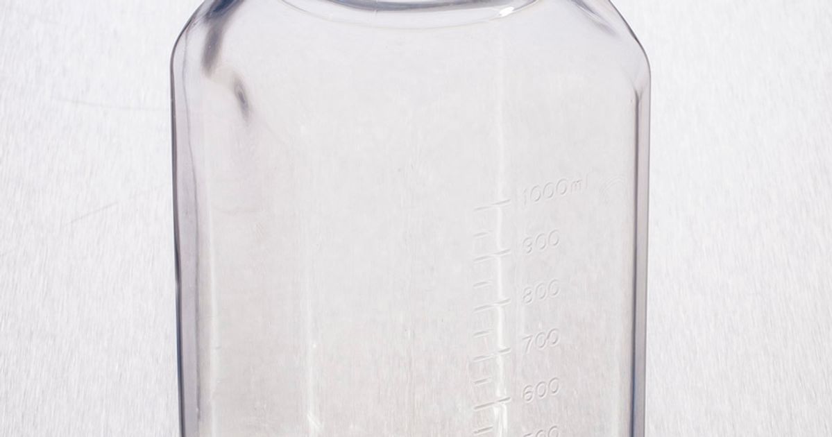 Corning® 1L Octagonal PET Storage Bottles with 31.7 mm Screw Caps, Sterile