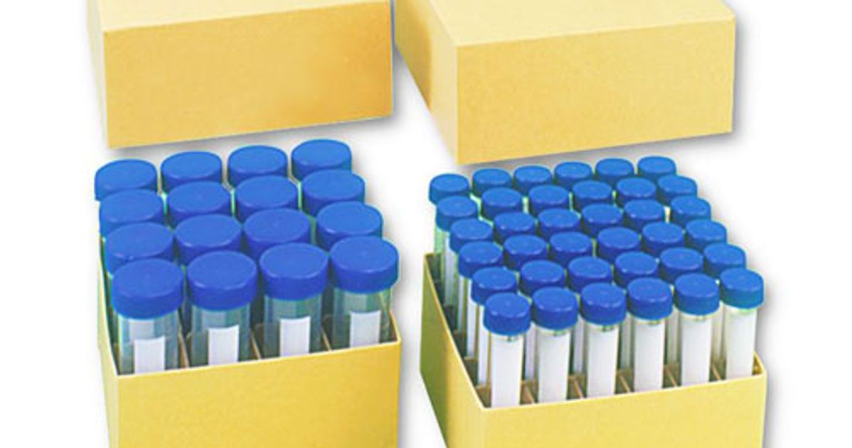 Cardboard storage boxes for centrifuge tubes