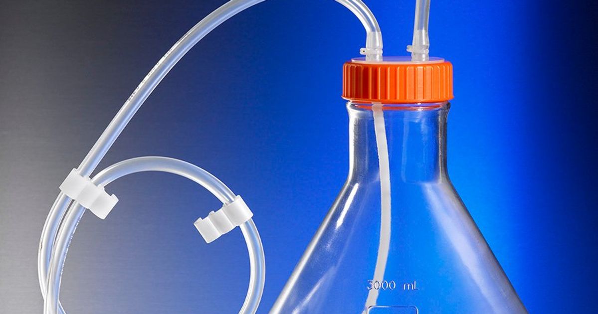 Corning® 3L Polycarbonate Erlenmeyer Flask with 1/4 Dip Tube, Male Luer ...