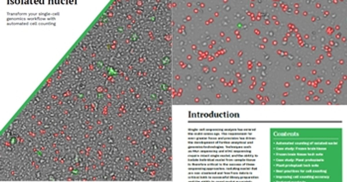 Automated counting of isolated nuclei: Transform your single-cell genomics workflow