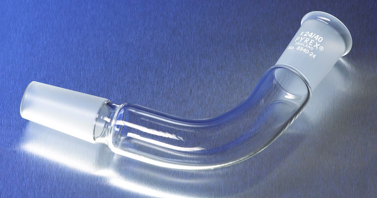 PYREX® 105° Angled Tube Adapter with Two-Way 24/40 Standard Taper Joints