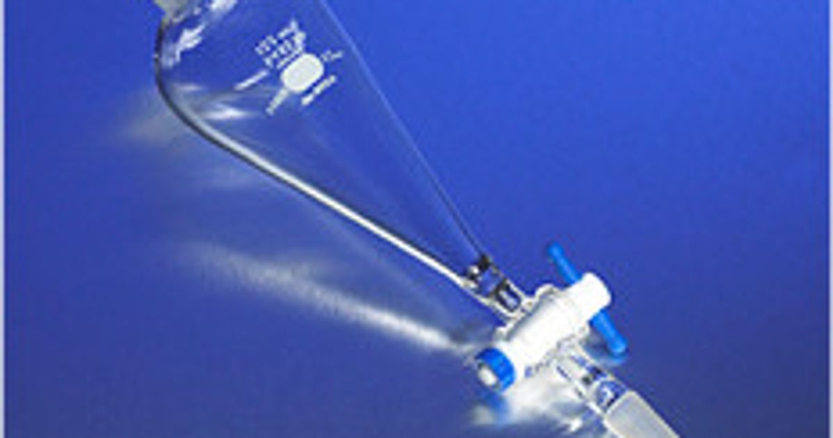 PYREX® 125 mL Squibb Separatory Funnel, PTFE Product Standard Stopcock ...