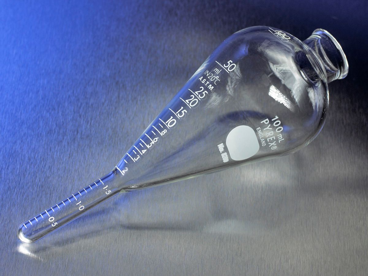 PYREX® 100 mL Oil Pear-Shaped Centrifuge Tube Lifetime-Red™ with White ...