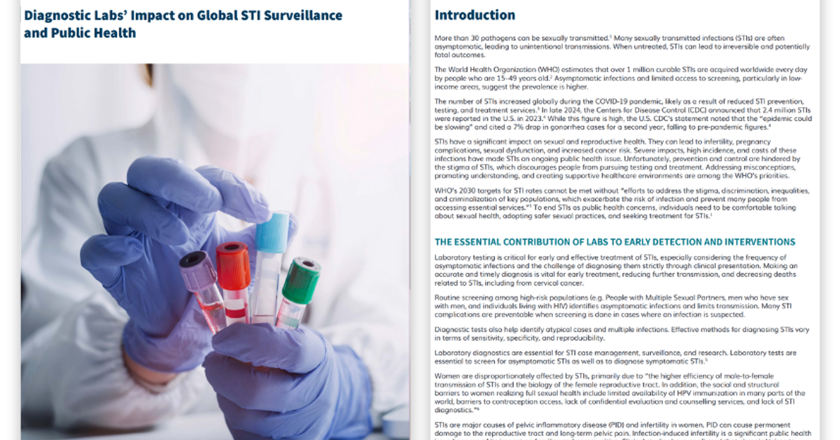 Diagnostic labs’ impact on global STI surveillance and public health