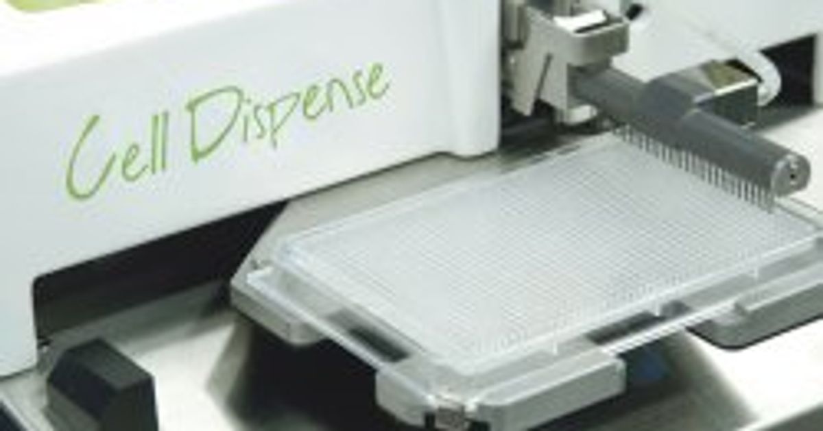 Precise cell dispensing into 1536-well plates