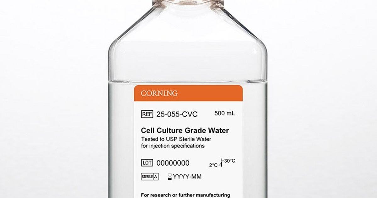 Corning® 500 mL Cell Culture Grade Water Tested to USP Sterile Water ...