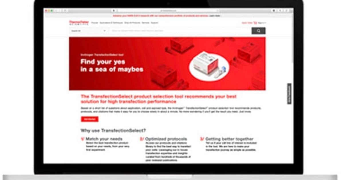 Invitrogen™ TransfectionSelect™ product selection tool reviews