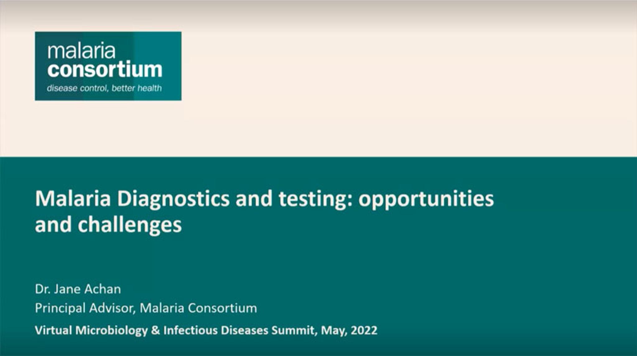 Malaria diagnostics and testing: Opportunities and challenges