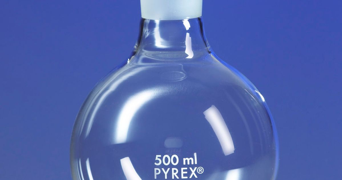 PYREX® 1L Short Neck Boiling Flask, Round Bottom, 29/42 Standard Taper ...