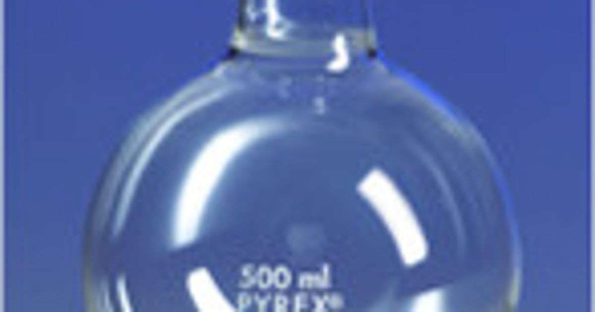 PYREX® 5L Short Ring Neck Boiling Flask, Round Bottom