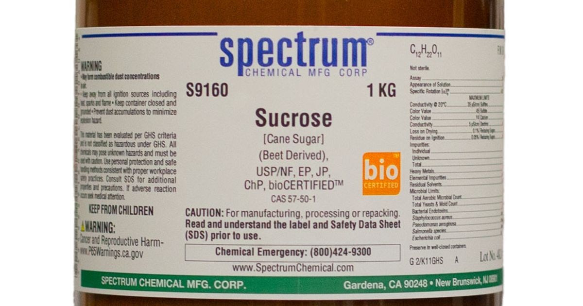 Sucrose, (Beet Derived), USP/NF, EP, JP, ChP bioCERTIFIED