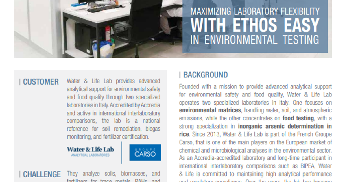 Maximizing laboratory flexibility with ETHOS EASY in environmental testing