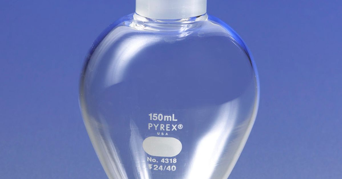PYREX® 250 mL Pear-Shaped Boiling Flask, 24/40 Standard Taper Joint