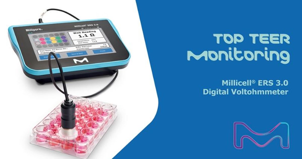 Top TEER monitoring with the Millicell ERS 3.0 Digital Voltohmmeter