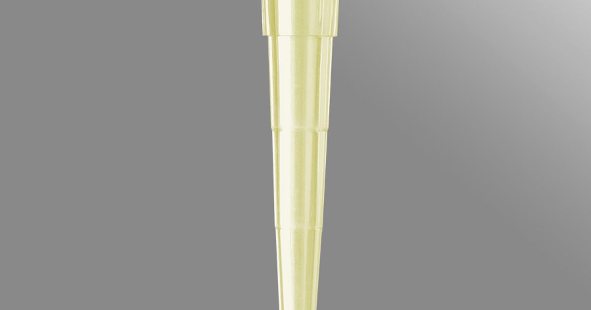 Axygen® 200 µL Pipet Tips, Graduated, Hinged Racks, Yellow, Sterile, 96 ...