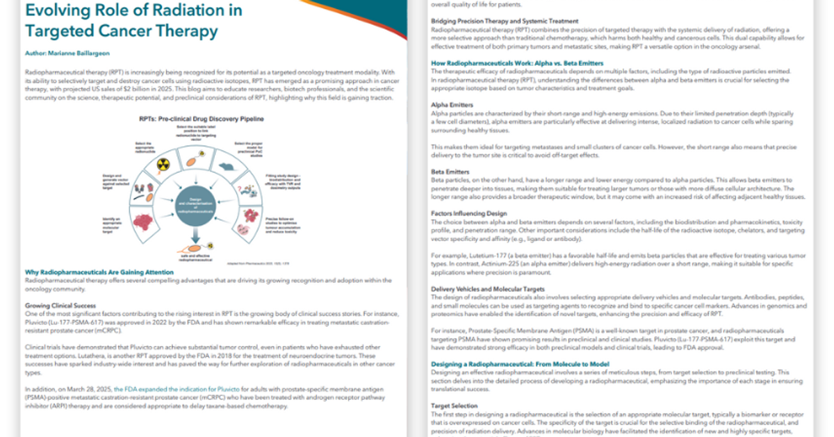 Radiopharmaceuticals – The evolving role of radiation in targeted ...