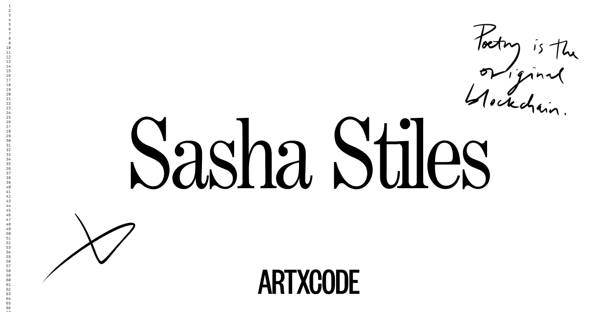 ARTXCODE | Sasha Stiles