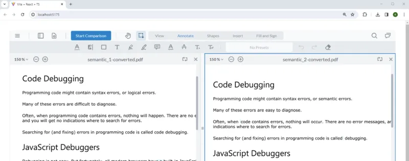 Unlocking Semantic Text Comparison | Apryse WebViewer and React Unlocking Semantic Text Comparison | Apryse WebViewer and React