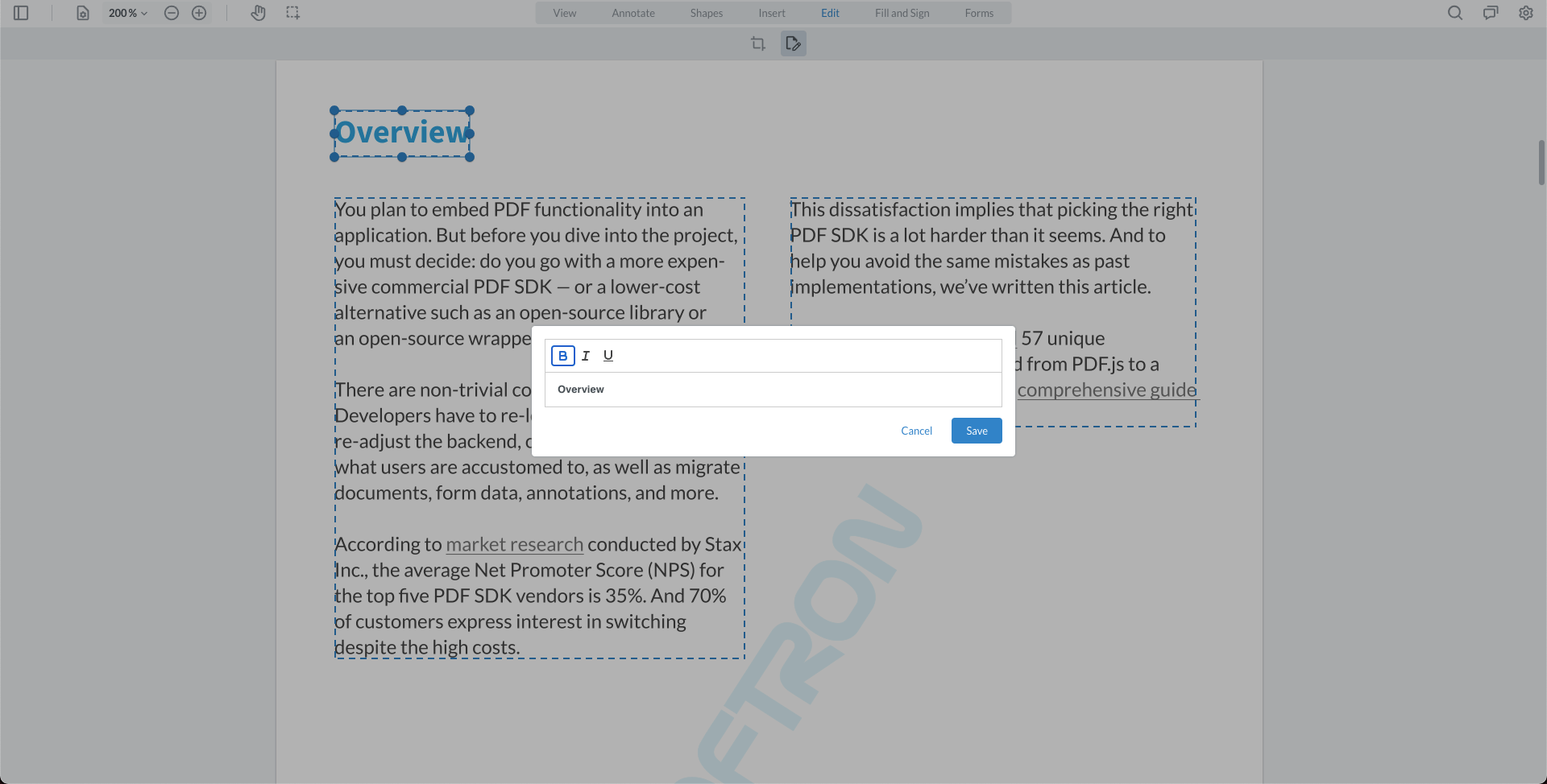 Edit Text in PDFs Documents with JavaScript | Apryse