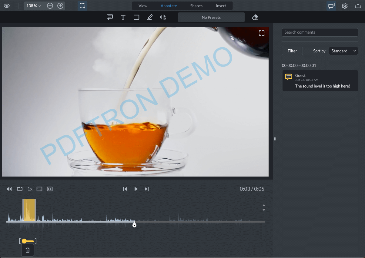 How to Review Videos with Audio Track Visualized | Apryse WebViewer ...