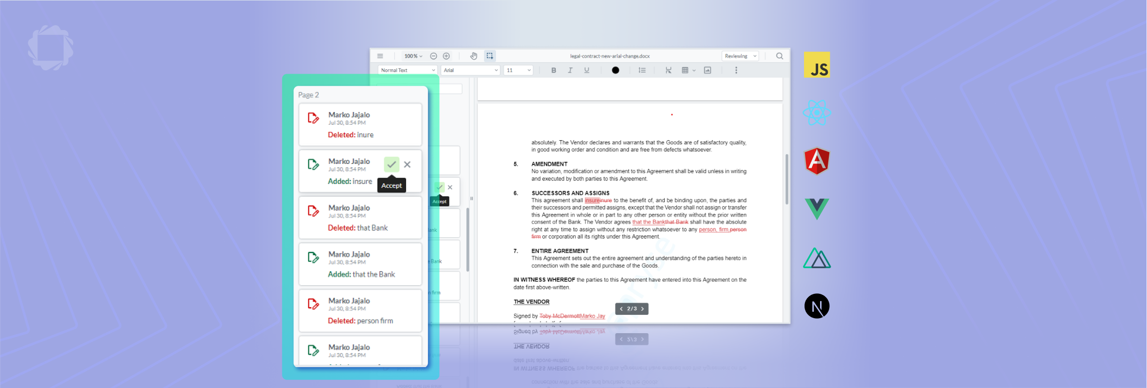 JavaScript DOCX Editor SDK for WebViewer | Apryse