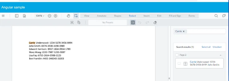 Redaction in Angular Web App Redaction in Angular Web App