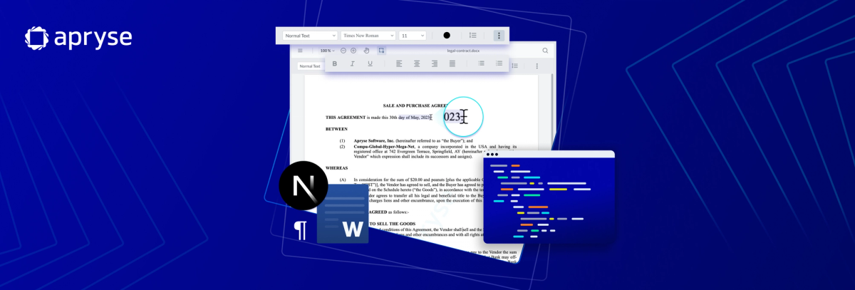 Embed Next.js DOCX Editor with WebViewer | Apryse